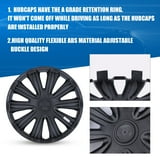 15" Silver & Black Hubcaps/Wheel Covers for Most Cars,Set Of 4 Snap On ...