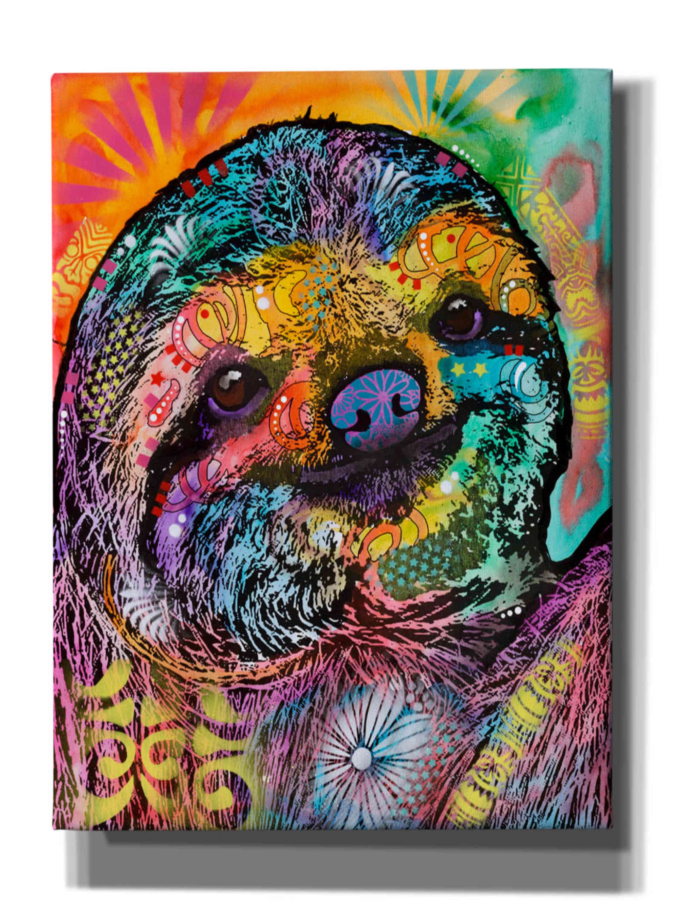 Epic Graffiti 'Sloth Smile' by Dean Russo, Canvas Wall Art, 40"x54 ...