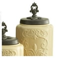 American Atelier Antique Cream Ceramic Canisters Set of 3, 60.5oz, 74 ...