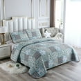 DBOZE King Size Lightweight Cotton Blend 3-Piece Embroidery Quilt Set ...