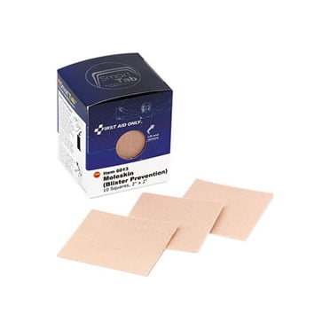 First Aid Only FAE-6013 Moleskin/Blister Protection, 2” Squares, 10/Box ...