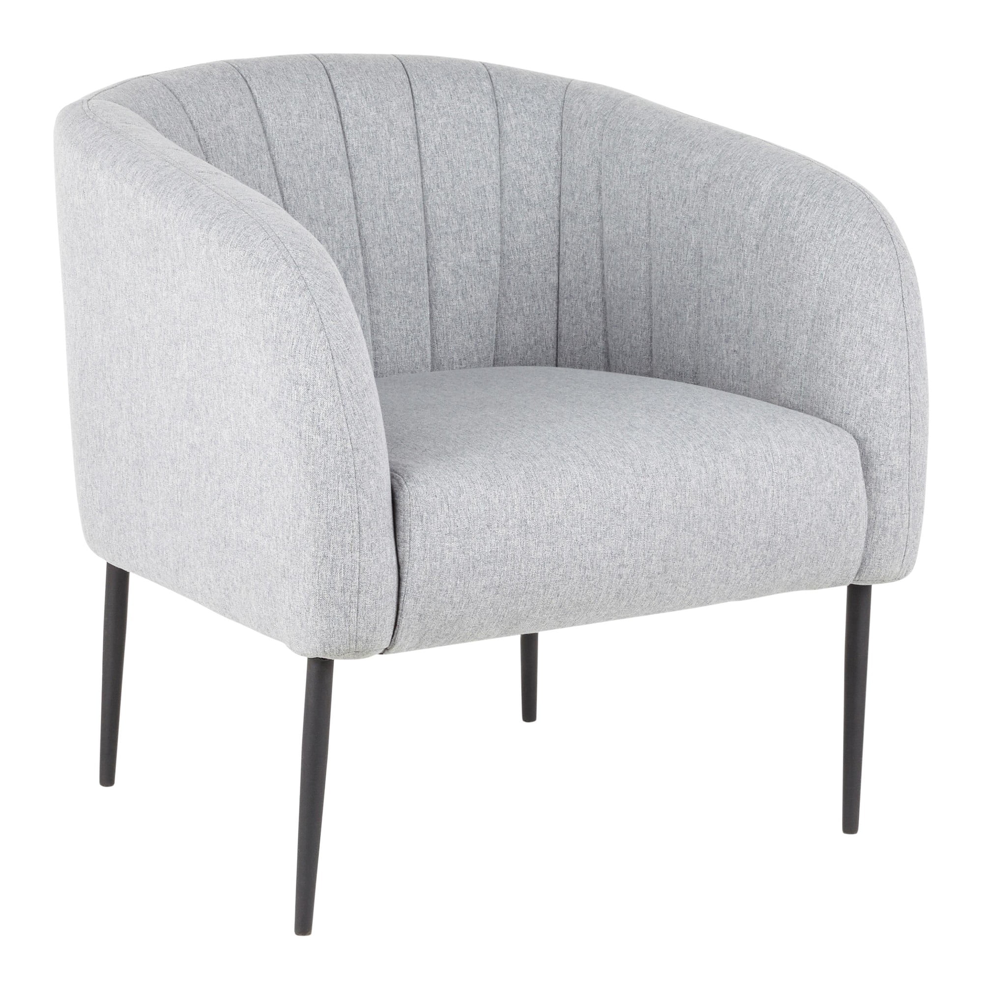 Renee Contemporary Accent Chair in Black Metal and Grey Fabric by ...
