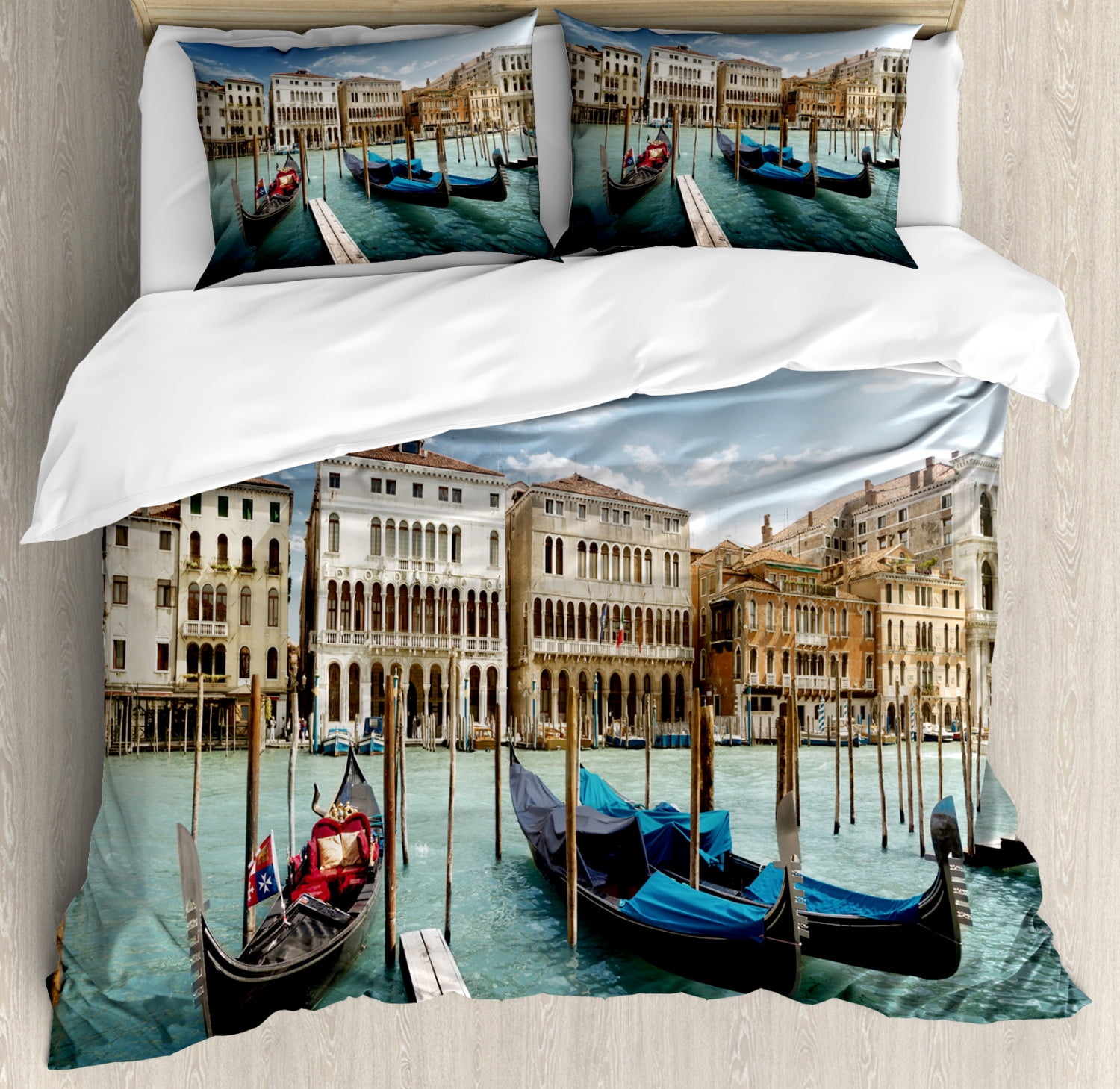 Italian Duvet Cover Set Queen Size, Gondolas in the Venetian Adriatic ...