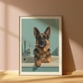 Affixzi Funny German Shepherd Bathroom Art Print, Quirky Dog Lover Gift ...