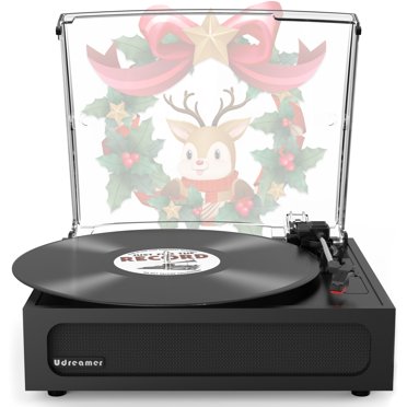 DigitNow Bluetooth LP Multi Record Player with AM/FM Radio System, Stereo Speakers, USB/SD ...