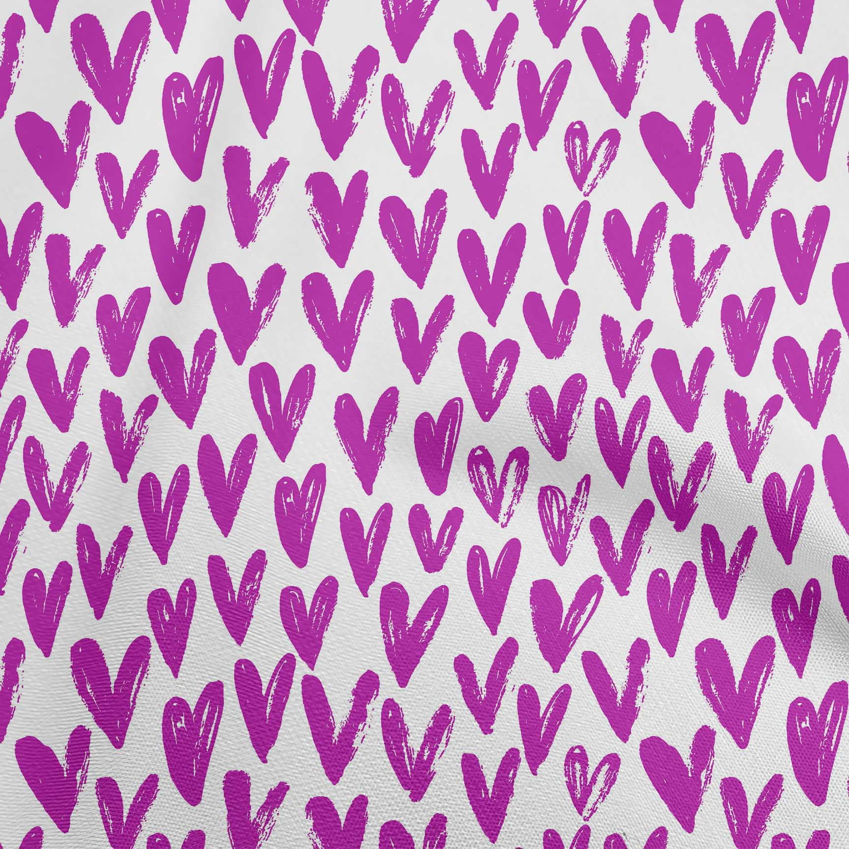 oneOone Cotton Poplin Twill Fuschia Pink Fabric Valentine Heart Sewing ...