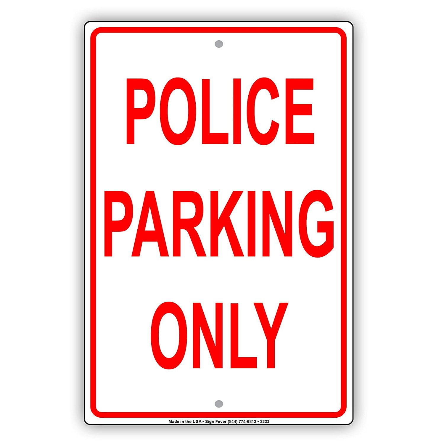 Police Parking Only Reserved Spot Alert Caution Warning Notice Aluminum ...