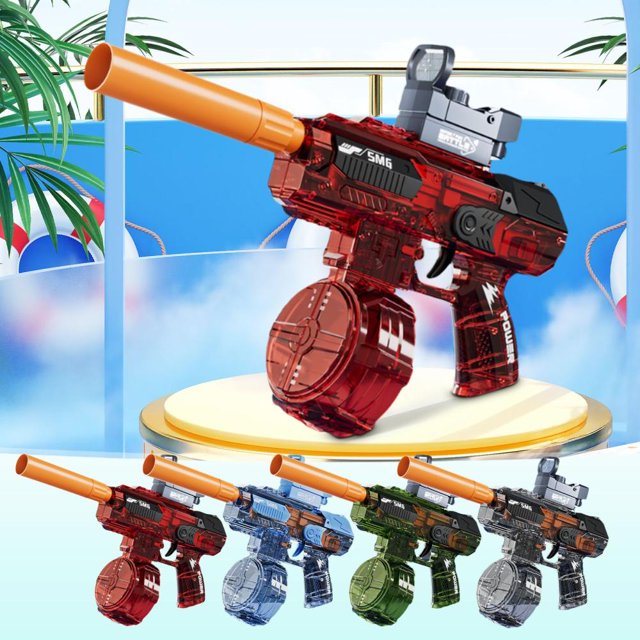 Feltree Electric Water Gun with LED Lights, High Pressure Long Range ...