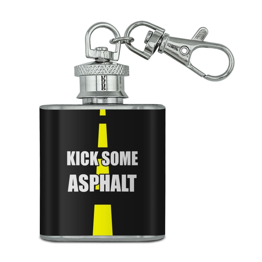 Kick Some Asphalt Running Runners Stainless Steel 1oz Mini Flask Key ...