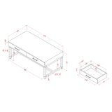 Jill 2-Drawer Faux Leather Coffee Table, Brown - Walmart.com