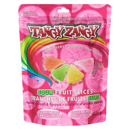 Tangy Zangy Soft n' Chewy Sour Fruit Slices Orange, Lime, Lemon, Pink ...