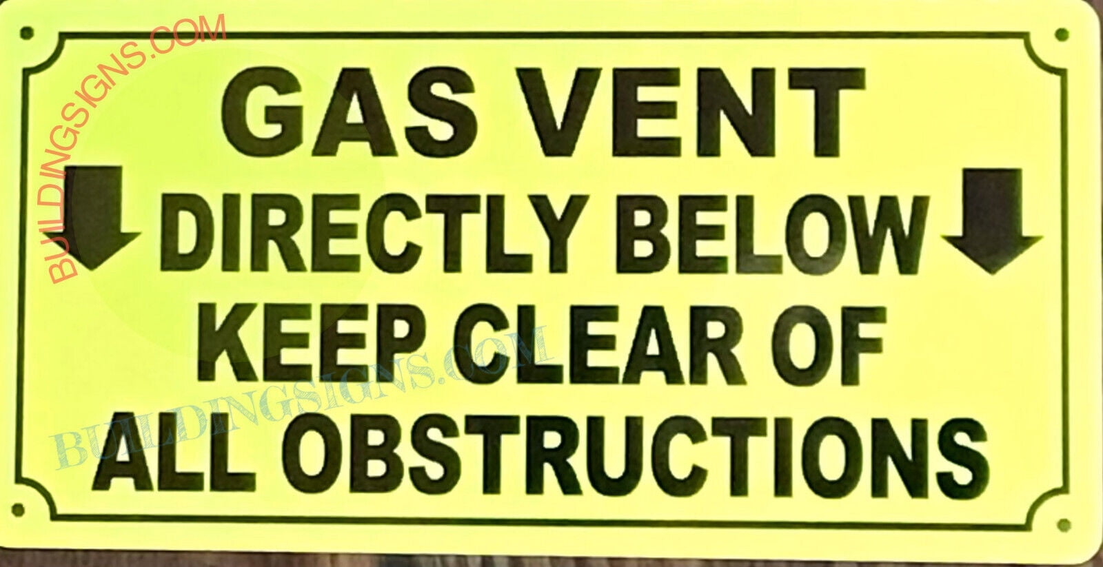 GAS VENT YELLOW SIGN (6X12,YELLOW,ALUMINUM) -ref16822 - Walmart.com