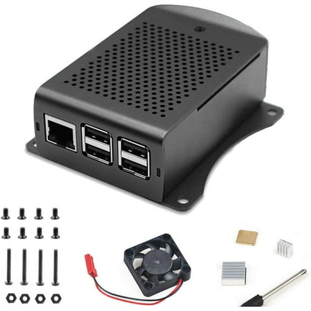 MakerFocus Raspberry Pi Case with Fan, Raspberry Pi 3 B+ Aluminum Alloy ...
