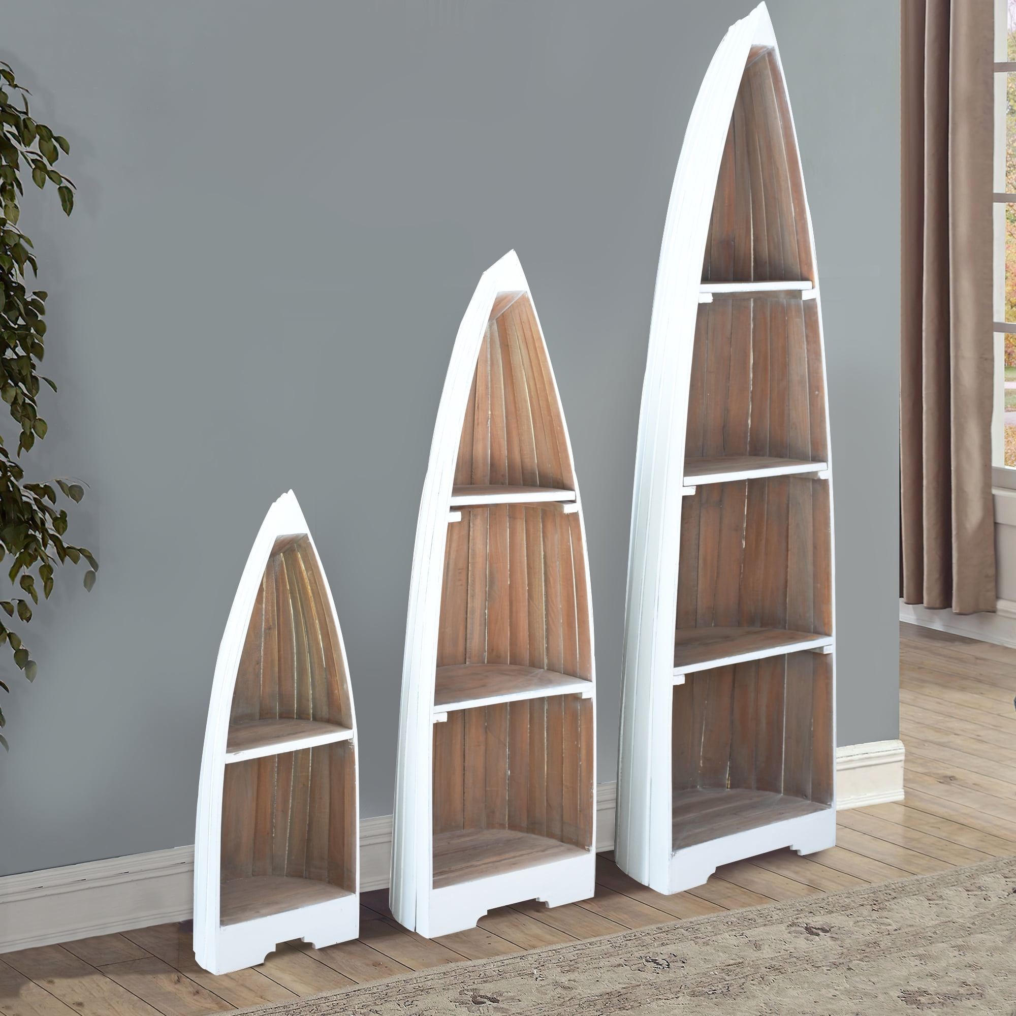 Buy Sunset Trading CC-CAB1920TLD-WWDW Cottage Solid Wood Boat Shaped ...