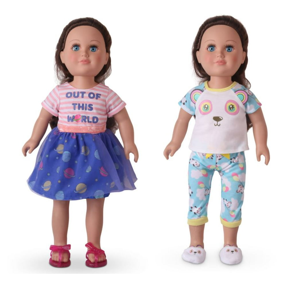 My Life As Doll 2 Pack Fashion Bundle, includes Galaxy Dress & Panda PJ ...