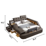 Multifunctional Queen Bed Frame, Upholstered Platform with Storage ...