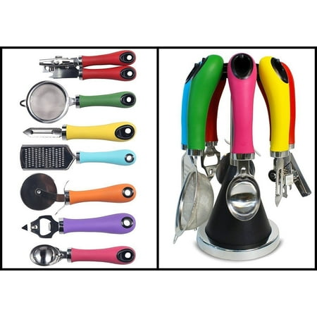 8-Piece Stainless Steel Kitchen Gadget Tool Set With Storage Stand ...