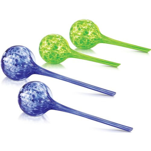 Kovot Glass Plant Watering Bulbs Set - Includes Two Large & Two Small ...