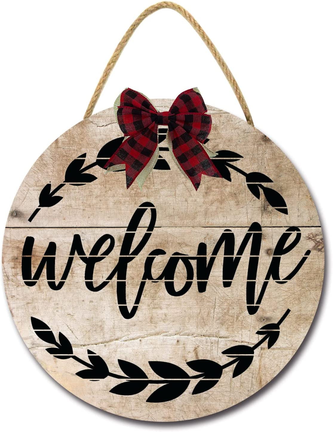 Eveokoki 11" Welcome Wreaths For Front Door,Front Door Sign,Hanging ...