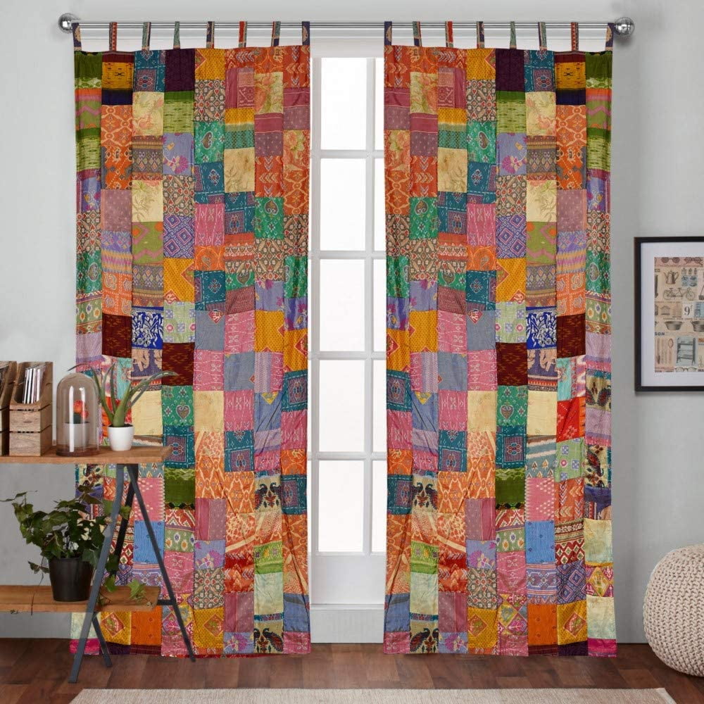 Vinsan International Indian Curtain Saree Silk Curtain Theme Patchwork ...