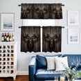 3 Piece Kitchen Curtains and Valances Set Brown Moose Head Cafe ...
