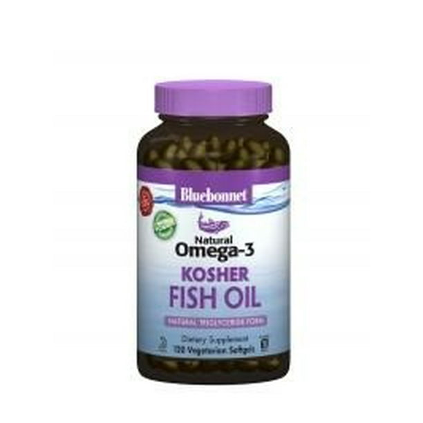Bluebonnet Natural Omega-3 Kosher Fish Oil, 60ct - Walmart.com