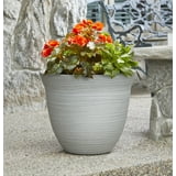 Better Homes & Gardens Terrence 19" Resin Planter Cement - Walmart.com