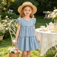 Amzcrzy Denim Dress for Toddler Girls 6 Months-4 Years Puff Short ...