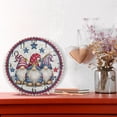 10" Artistic Round Wall Decorative Desk Clock Three Gnomes in Patriotic ...