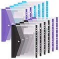 Sushang 12pc Folder Pocket 12 Pack Plastic Envelopes Folders A4 11 Holes Expandable Folders For