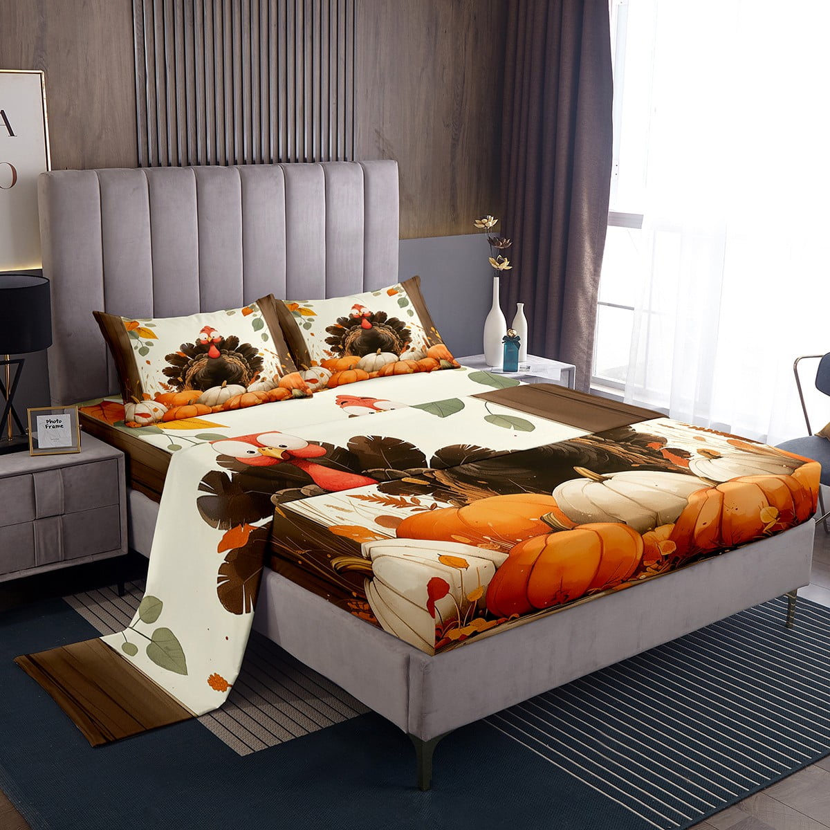 Click here for Yst Funny Turkey King Size Sheet Sets For Kids Chi... prices