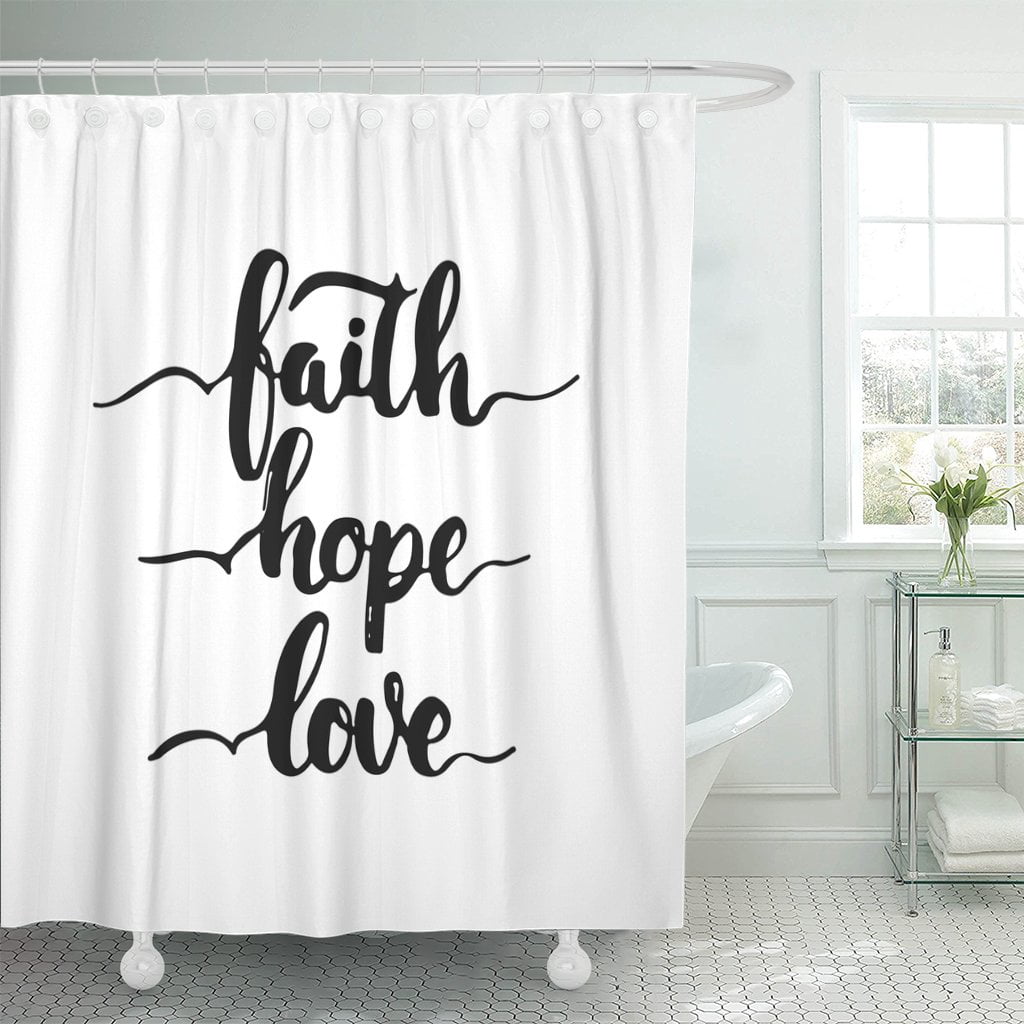 PKNMT Church Lettering Phrase Faith Hope Love The Fun Shower Curtain ...