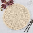 Fennco Styles Boho Macrame Cotton Placemats 15" Round, Set of 2 - Beige ...