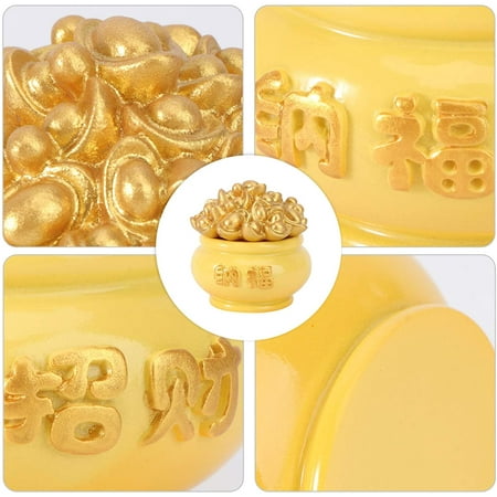 Feng Shui Golden Treasure Basin Ingot Yuan Bao Wealth Porsperity ...