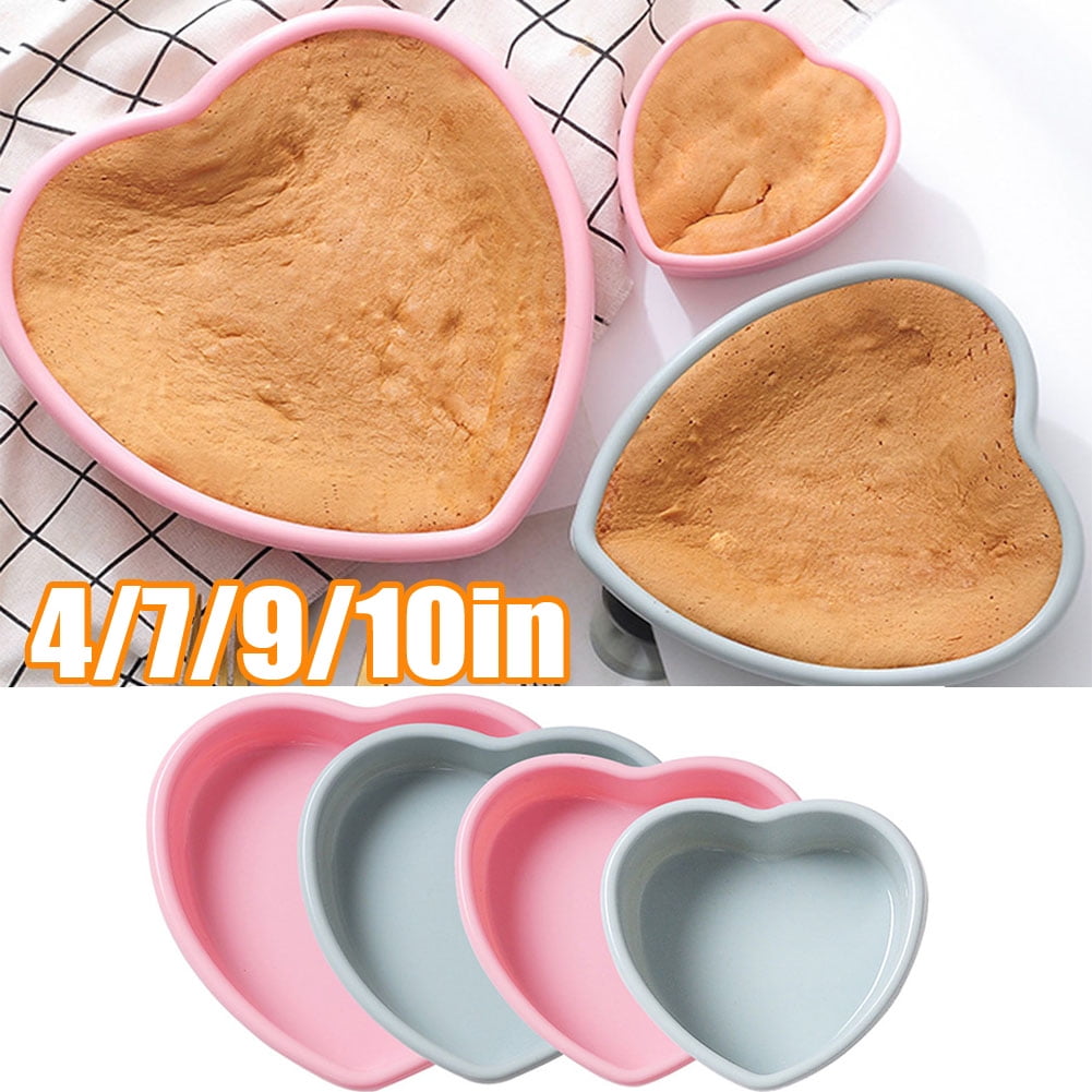 Cheers.US 4/7/9/10 Inch Silicone Heart Shaped Rainbow Cake Baking Pans ...