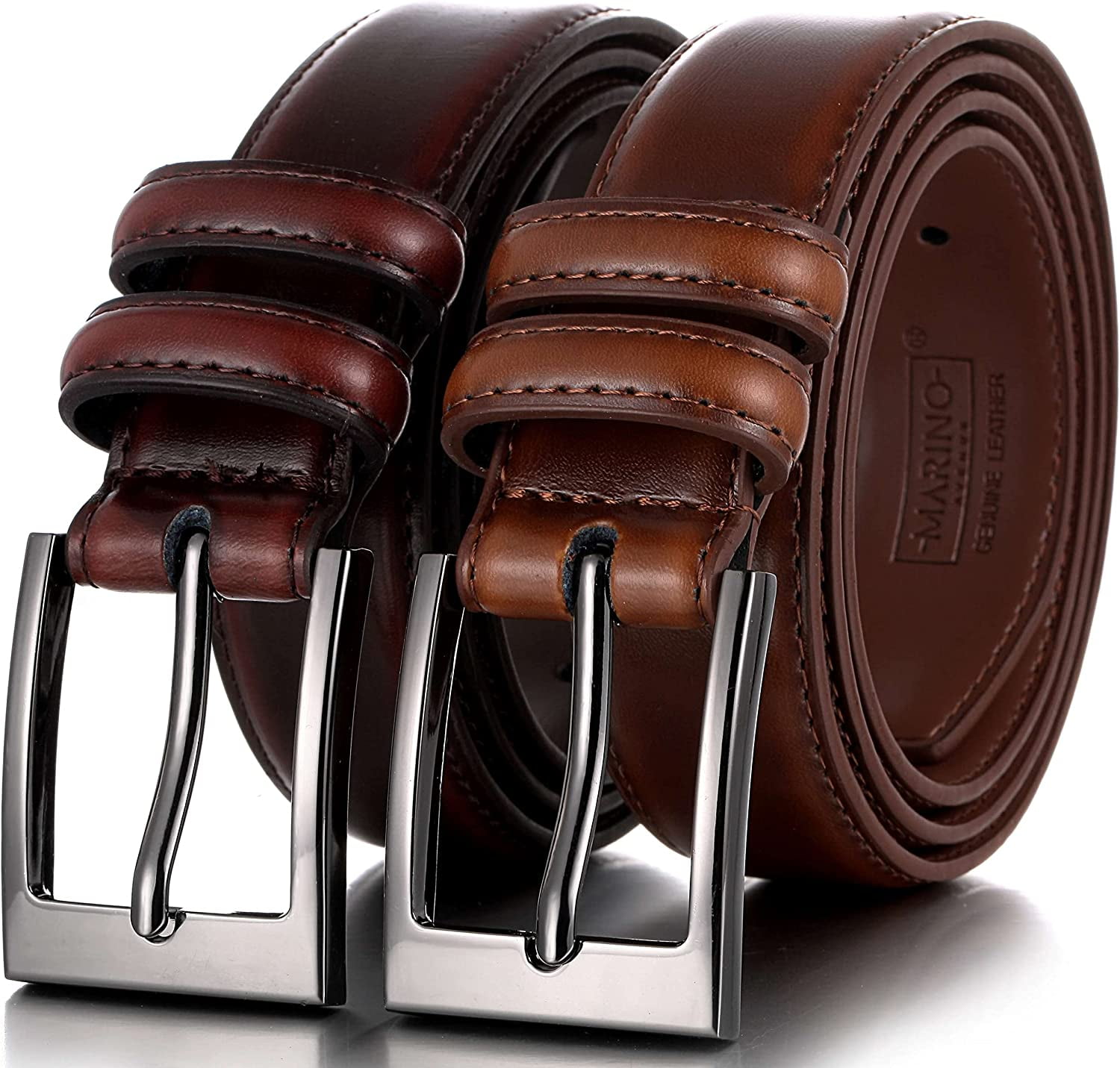 Marino s Men Genuine Leather Dress Belt with Single Prong Buckle ...