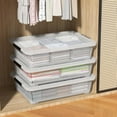 40 Quart Under Bed Plastic Storage Bins with Wheels, 3 Packs Clear ...
