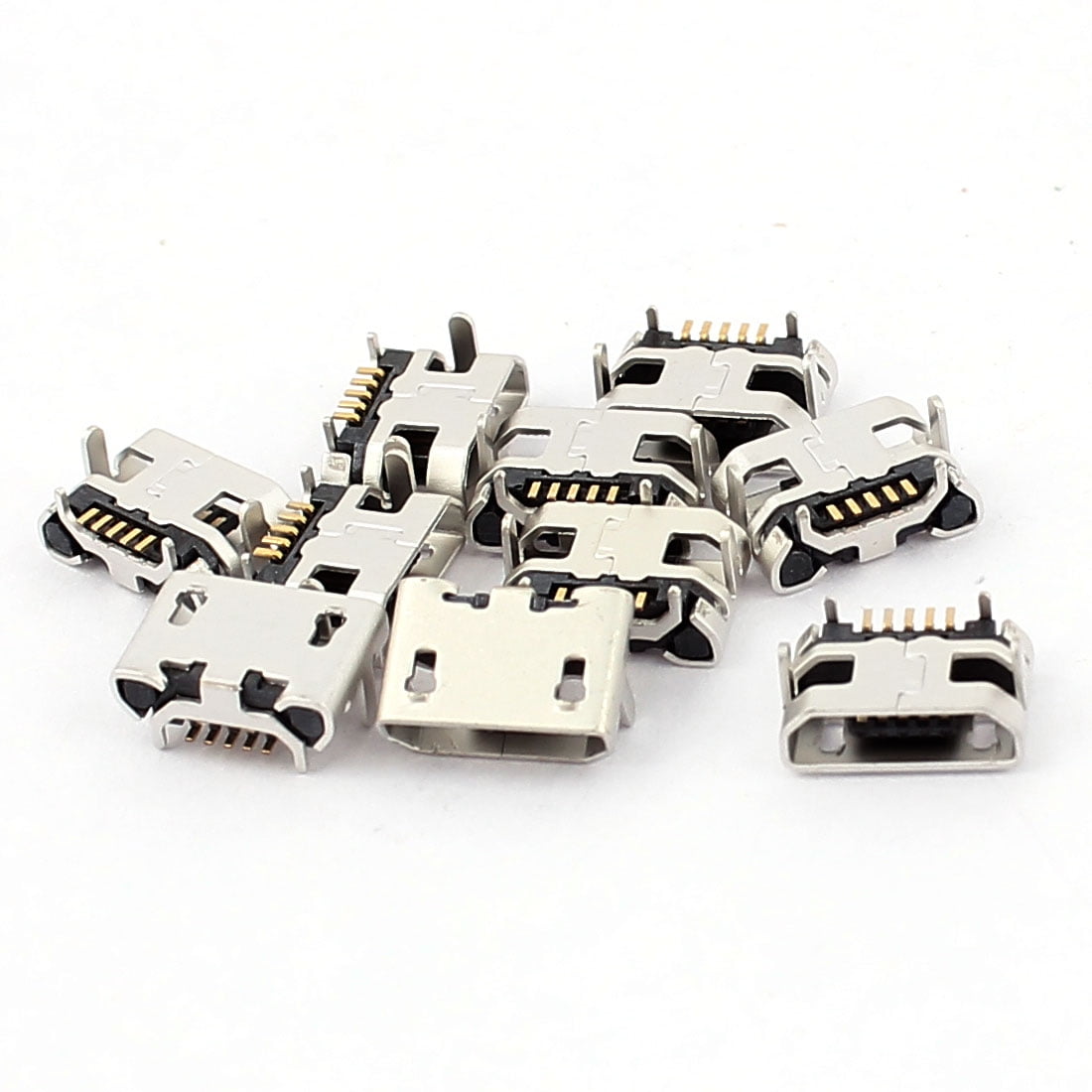 10 Pcs 5 Pin PCB Mount Micro B USB Female SMT Connector Data Port ...