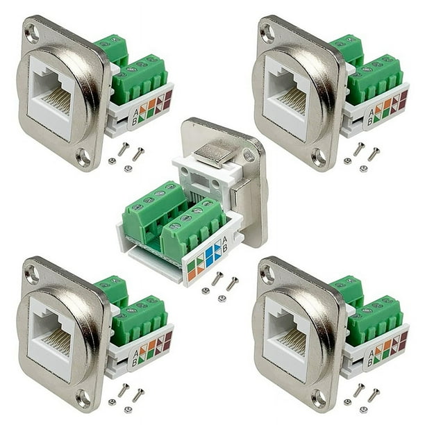 Adaptador de Terminal de Tornillo de Montaje en Panel RJ45, Conector de Montaje en Panel RJ45 ...
