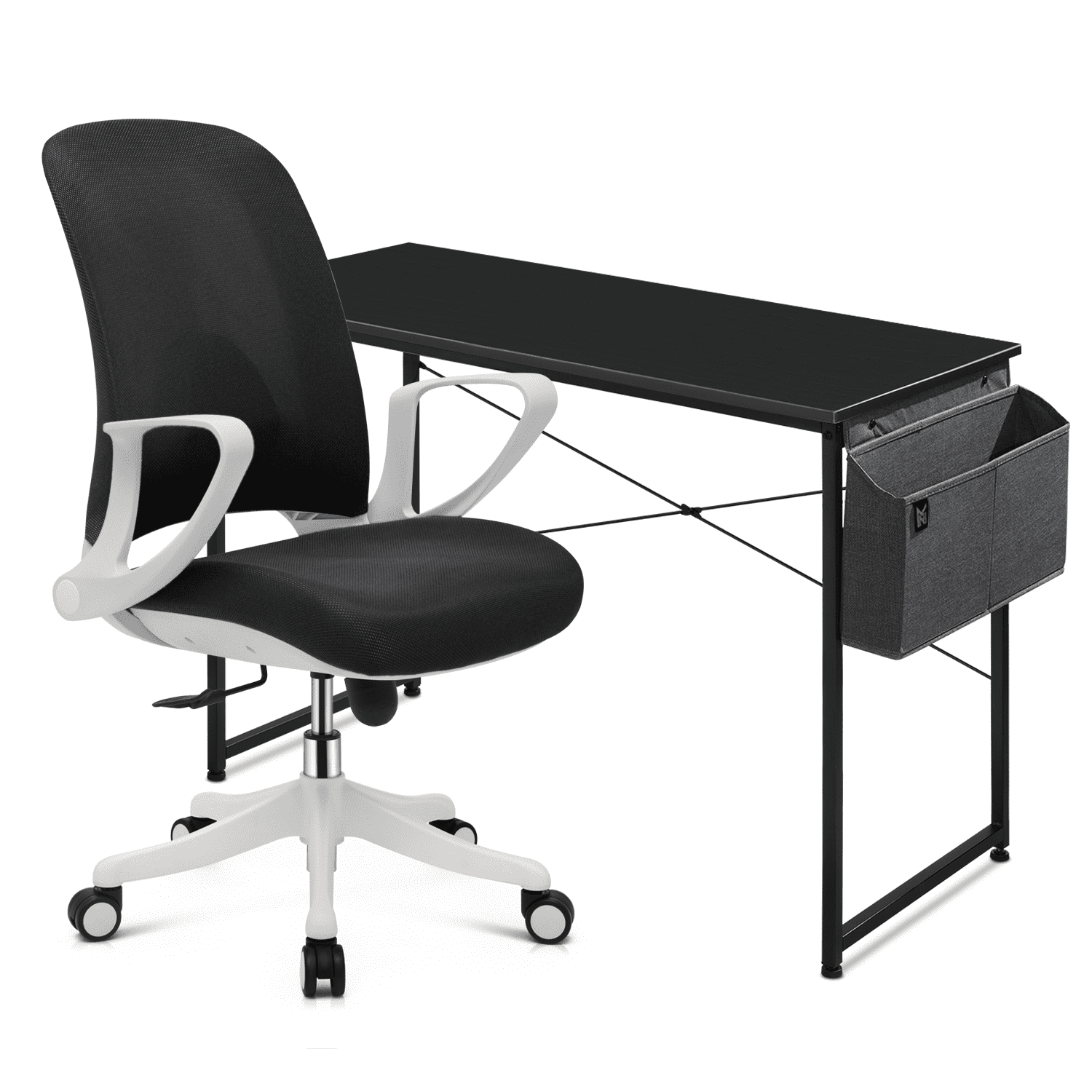 Magshion Computer Desk & Chair Set, Adjustable Mid Back Mesh Chair with ...