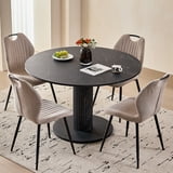 Modern Round Dining Table - Compact Small Space Furniture with Elegant ...