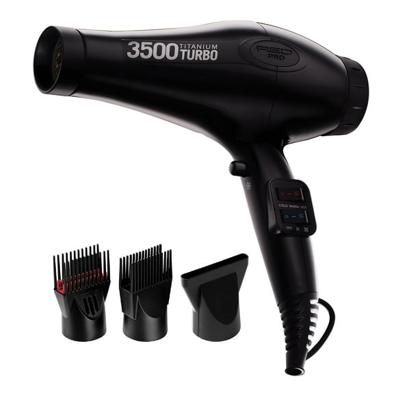 Red Pro Hair Dryer 3500W Turbo Blow Dryer with Detangler Comb, Fast Dry ...
