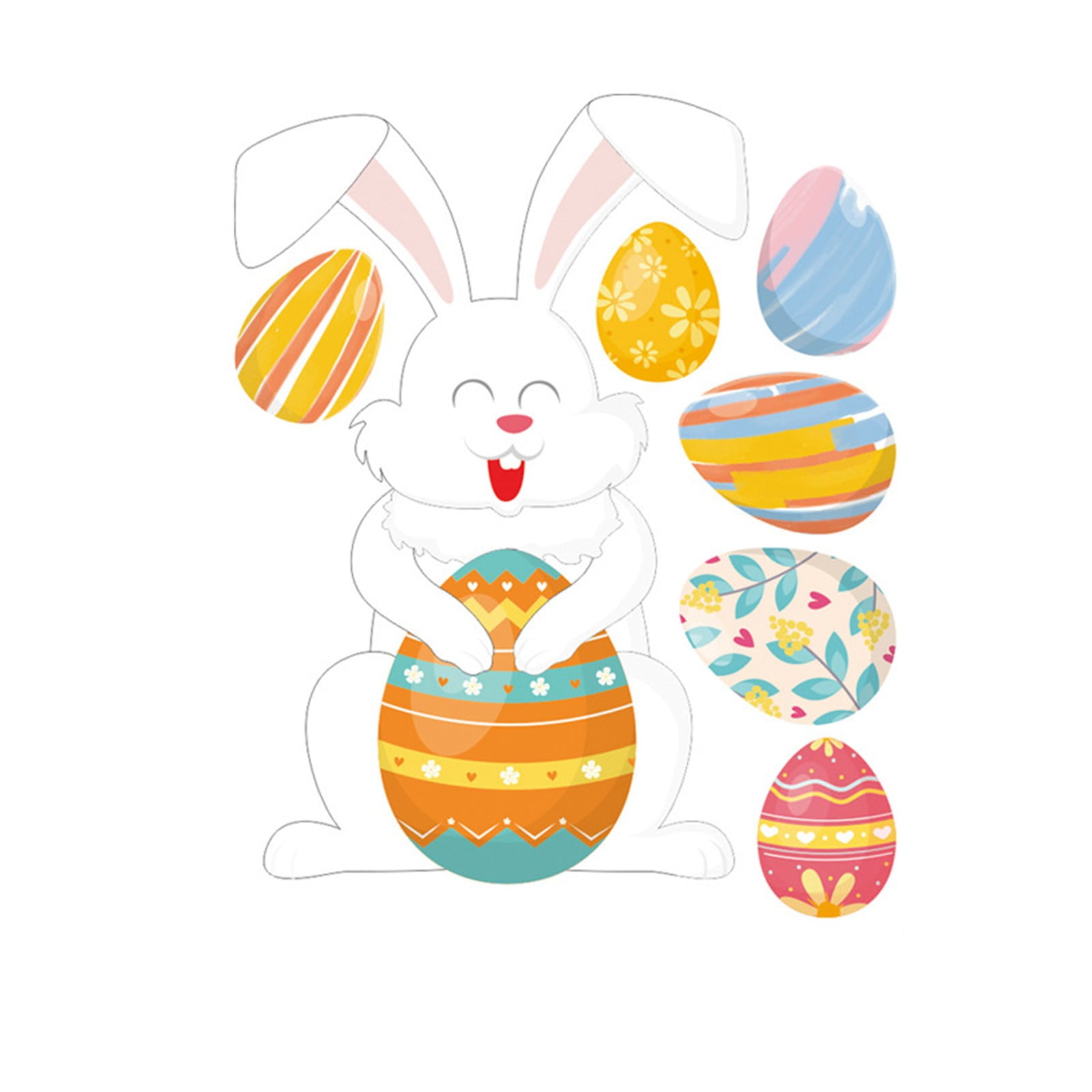 HIMIWAY Easter Bunny Wall Sticker Window Sticker Bunny Refrigerator ...