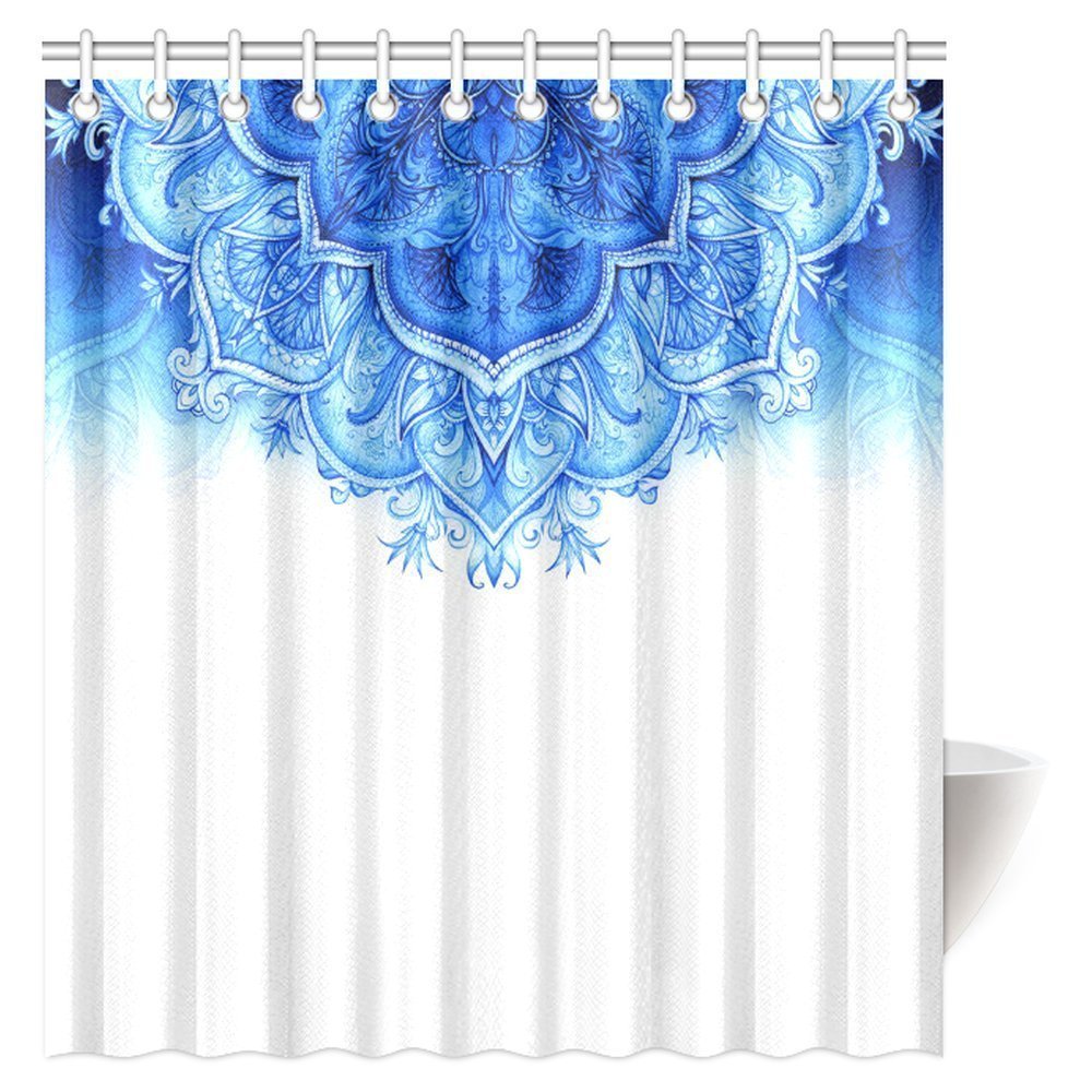 MYPOP Moroccan Shower Curtain, Floral Artwork Vintage Islamic ...