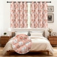 Bichon Frise and Floral Pink Pattern Blackout Curtains,Triple Weaved ...