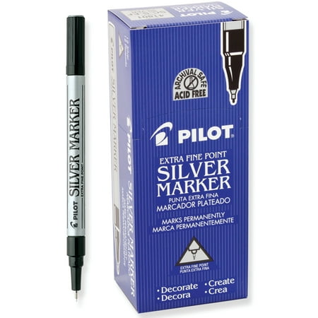 Pilot Metallic Permanent Marker, Extra-Fine, Silver - Walmart.com