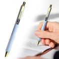 1Pc Retractable Ballpoint Pens, Soft Grip Black Ink Pens, Metal Clip ...