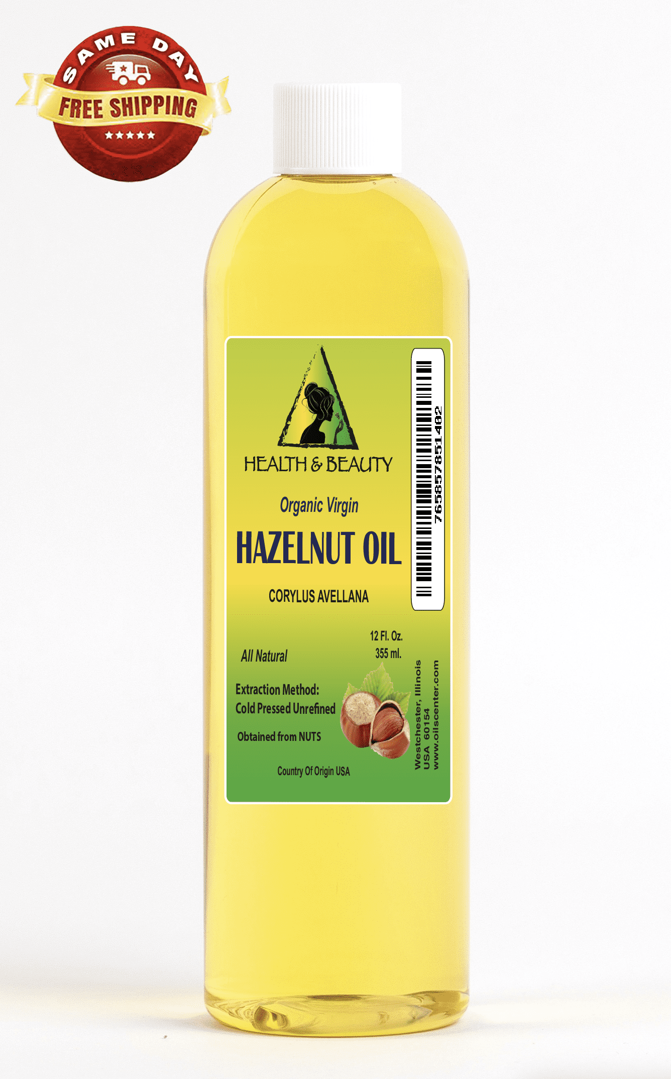 Hazelnut Oil Unrefined Organic Virgin Carrier Cold Pressed 100% Pure 12 ...