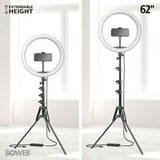 Bower 16-inch LED Ring Light Kit; RGB, White Modes, Effects, USB Remote ...