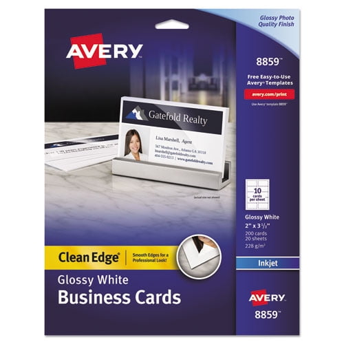 True Print Clean Edge Business Cards, Inkjet, 2 X 3.5, Glossy White ...